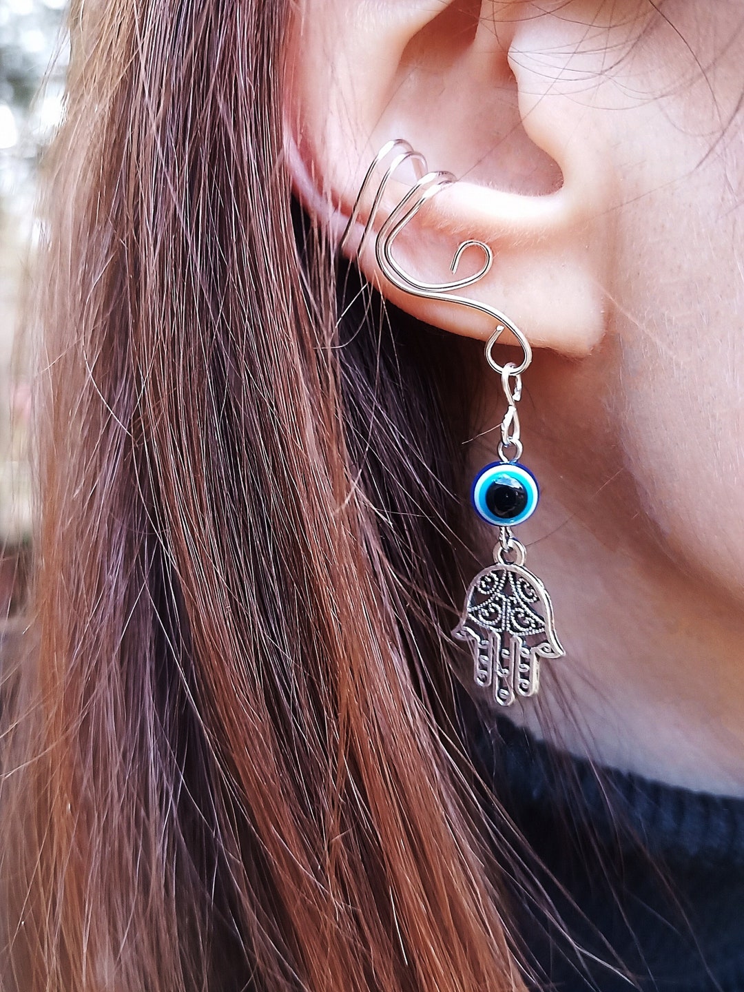 Evil Eye & Hamsa Hand Ear Cuffs, Protection Cuffs, Good Luck Charms ...