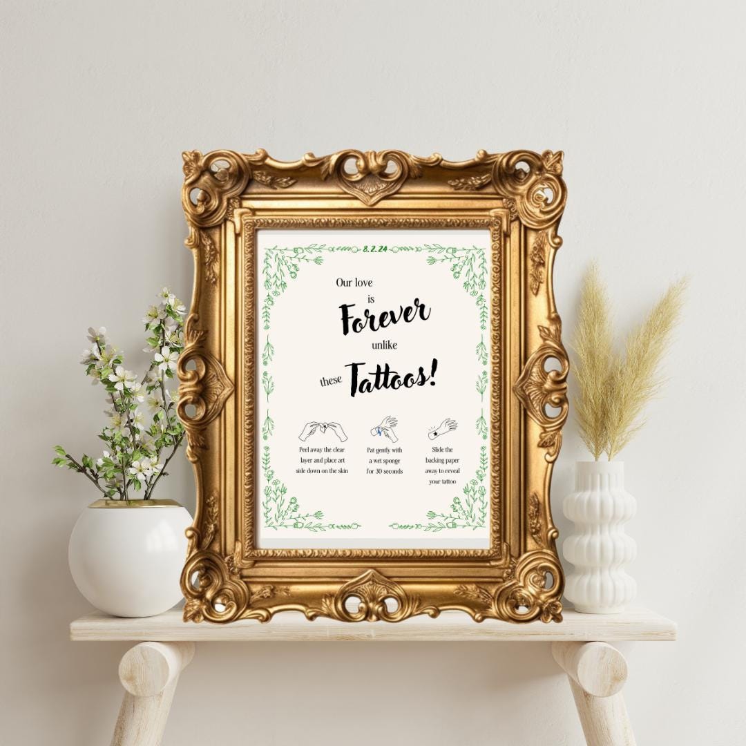 Temporary Tattoo Station Sign - Customizable Template - Etsy