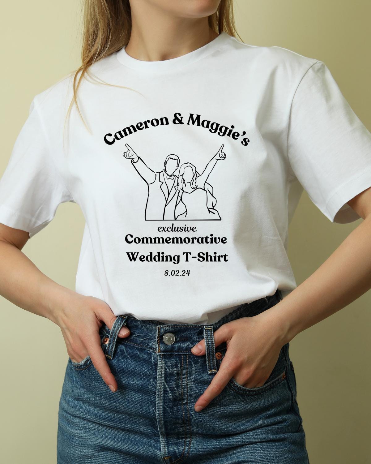 Custom Exclusive Commemorative Wedding T-shirt Template - Etsy
