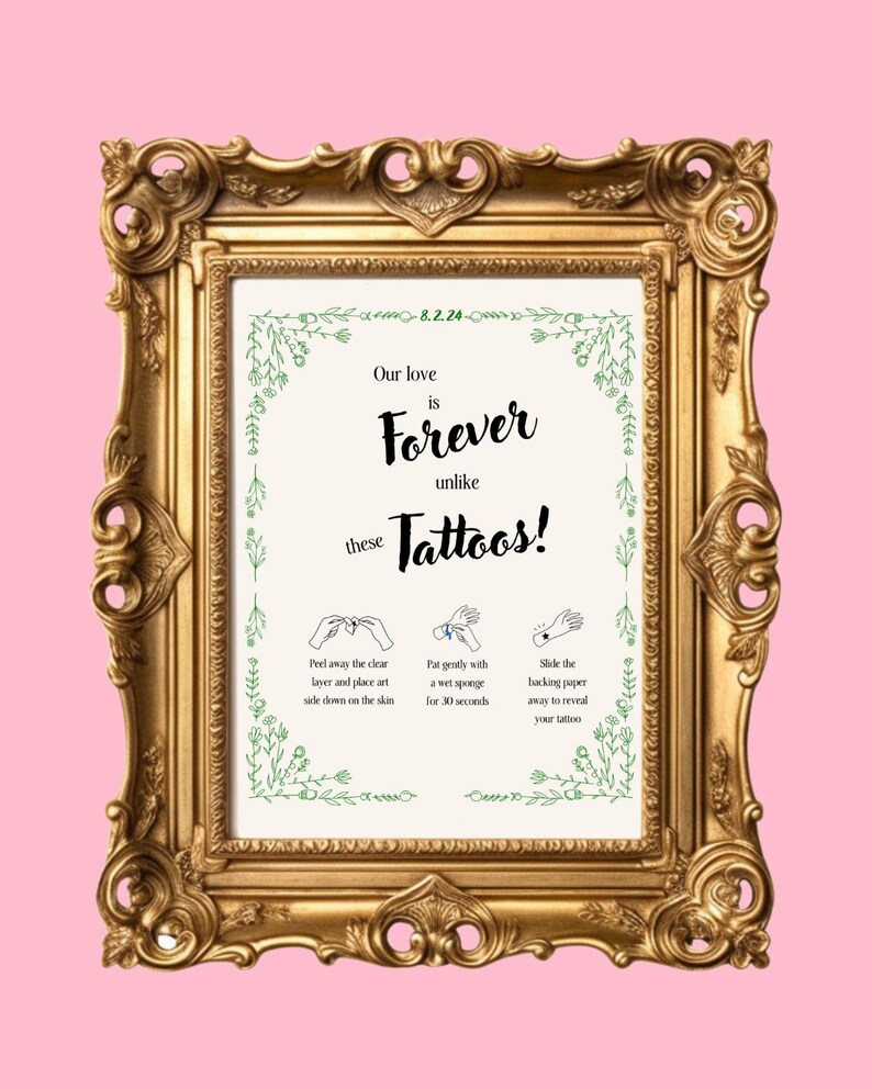 Temporary Tattoo Station Sign - Customizable Template - Etsy