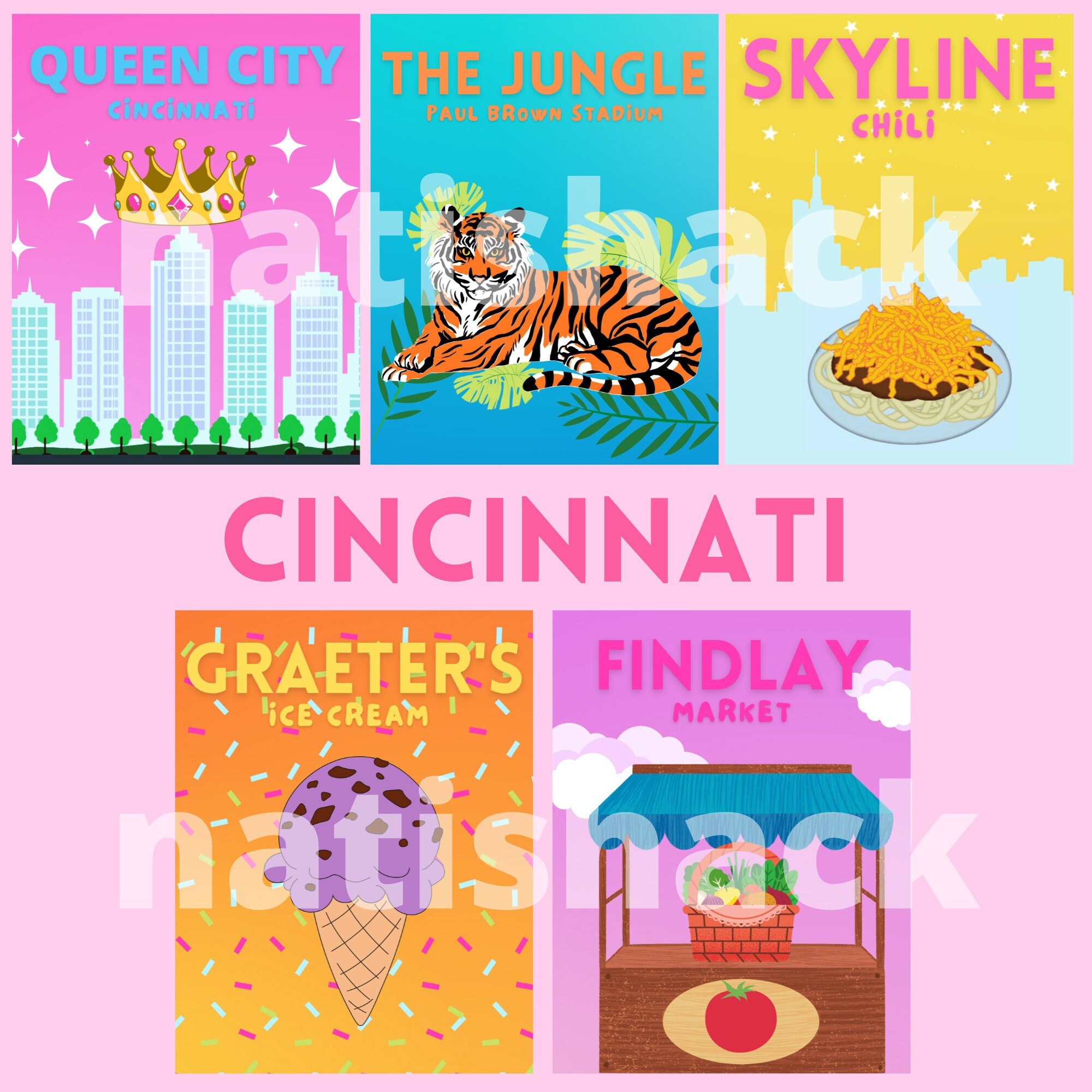 Cincinnati Poster Pack digital Download - Etsy