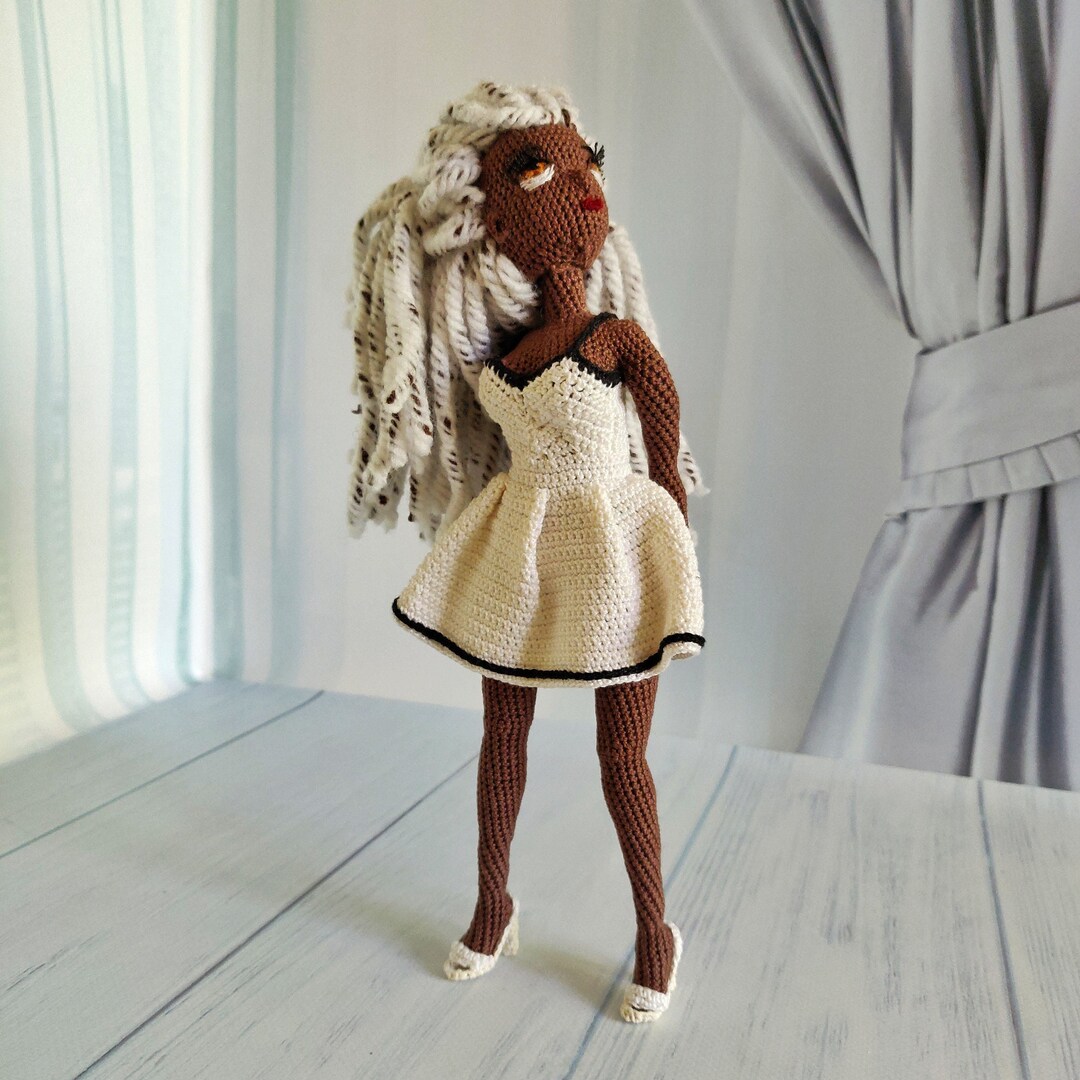 Ready-made African American Art Doll Crocheted With Braids. Interior ...