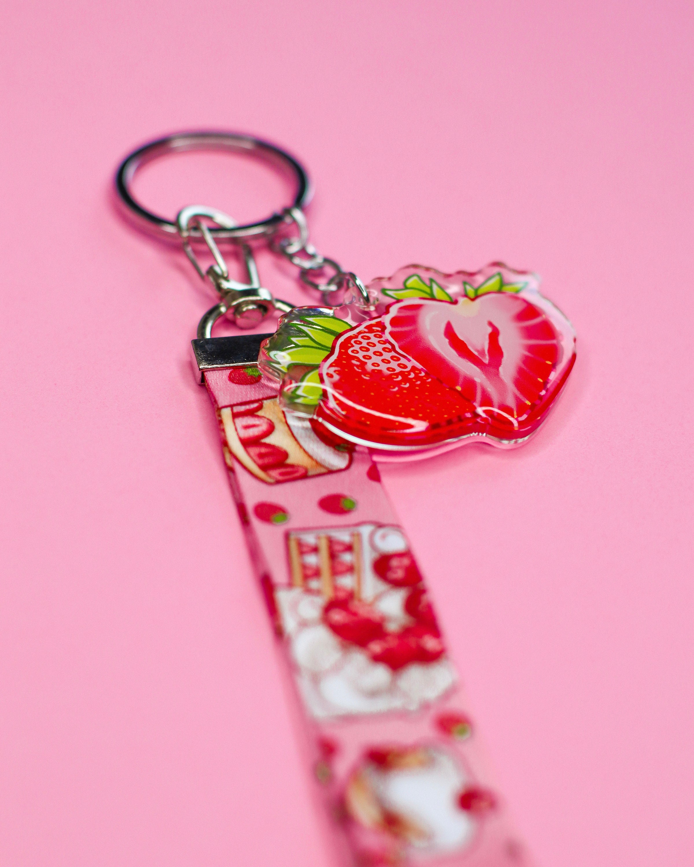 Strawberry Dessert Lanyard and Keychain - Etsy