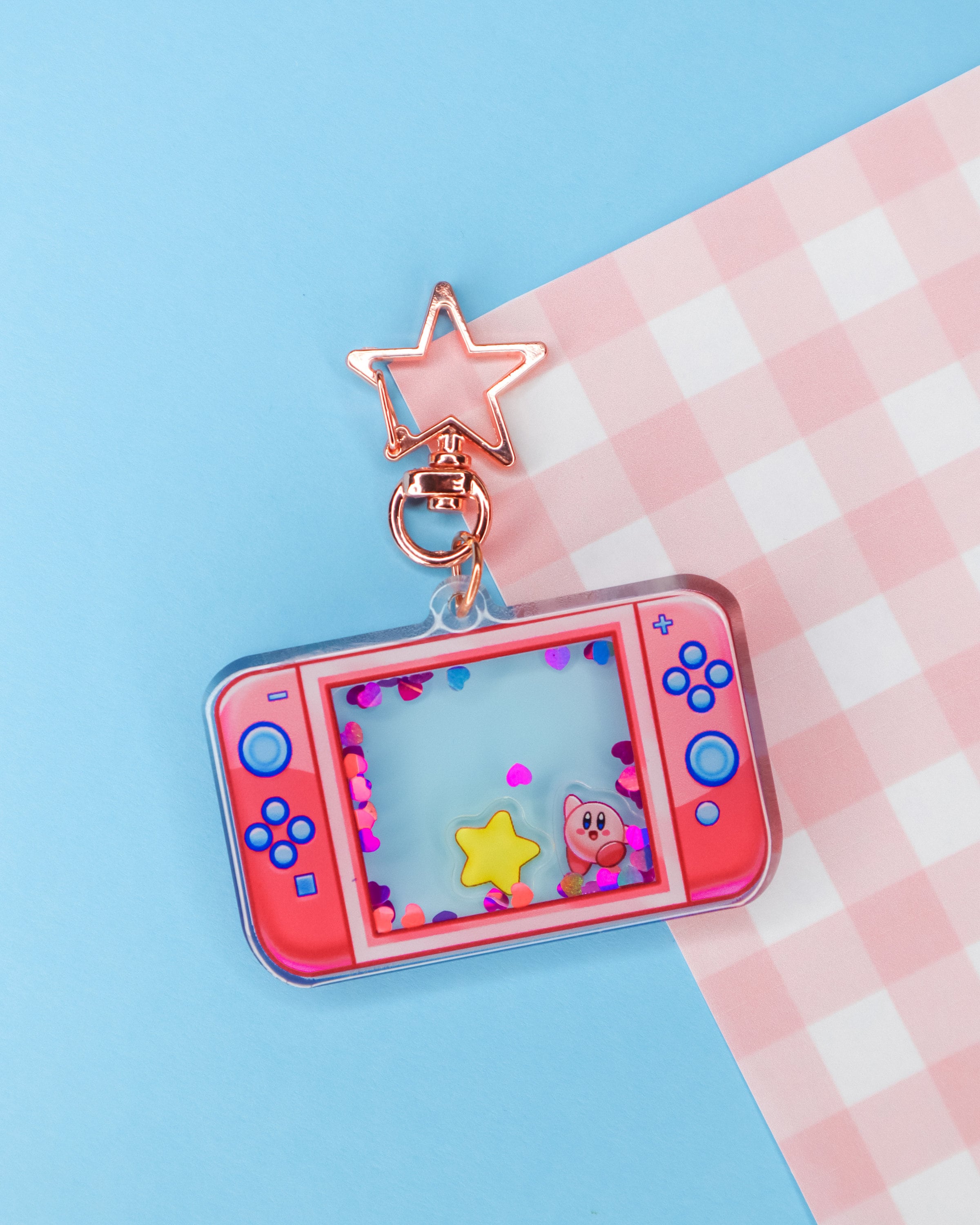 Kirby Inspired Switch Shaker Keychain Keychain Charm Anime - Etsy