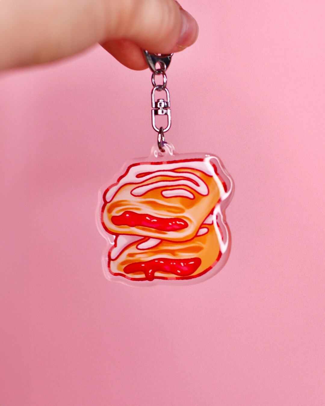 Strawberry Toaster Strudel Keychain | Food-themed Keychain | Dessert ...