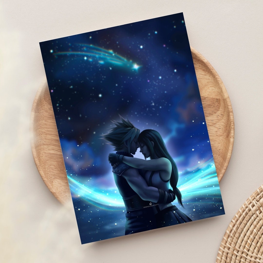 Cloud and Tifa Inspired Art Print | Final Fantasy Themed Artwork ...
