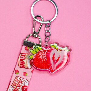 Strawberry Dessert Lanyard and Keychain - Etsy