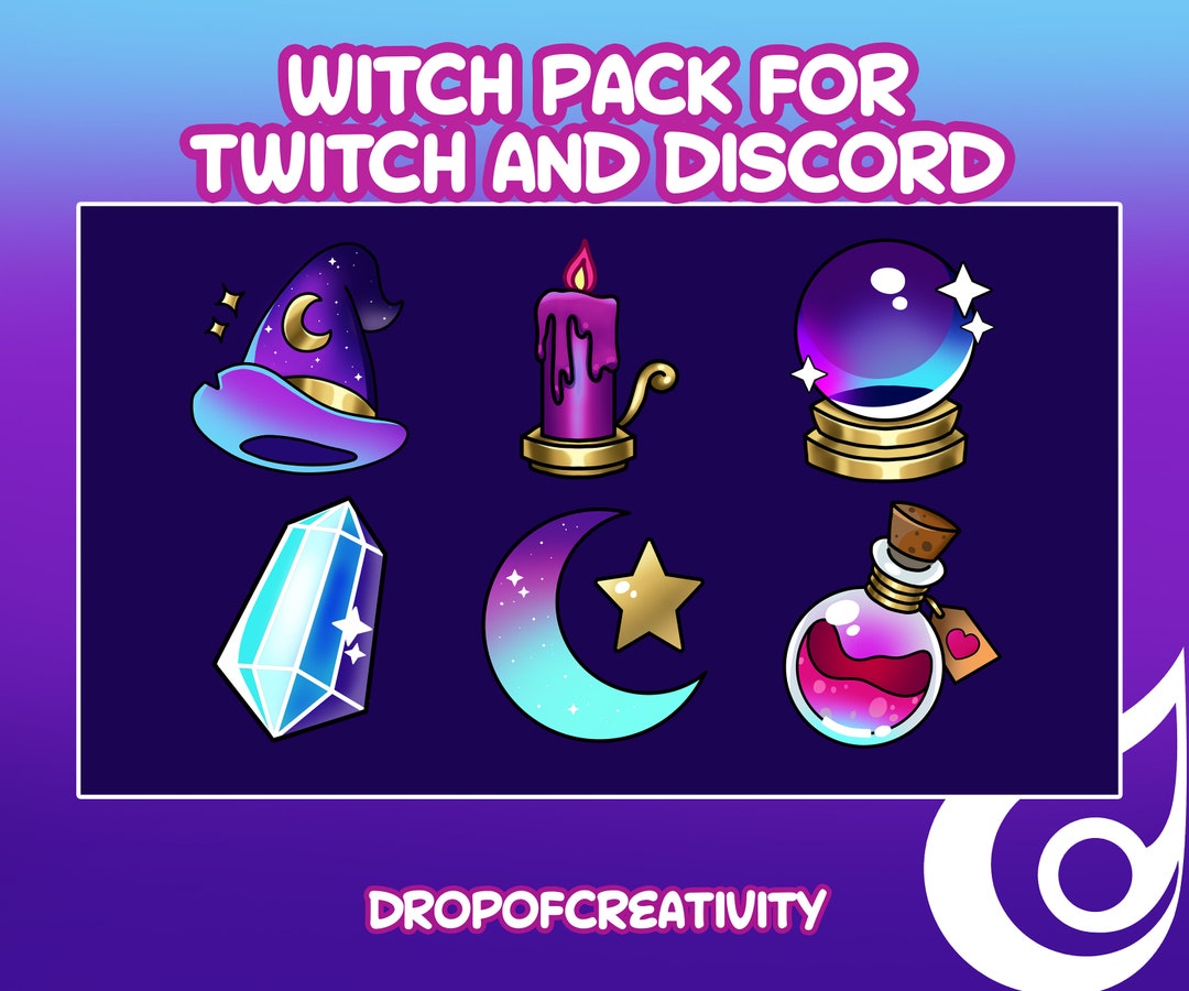 Witch Twitch and Discord Emotes Pack | Gaming and Streaming (digital ...