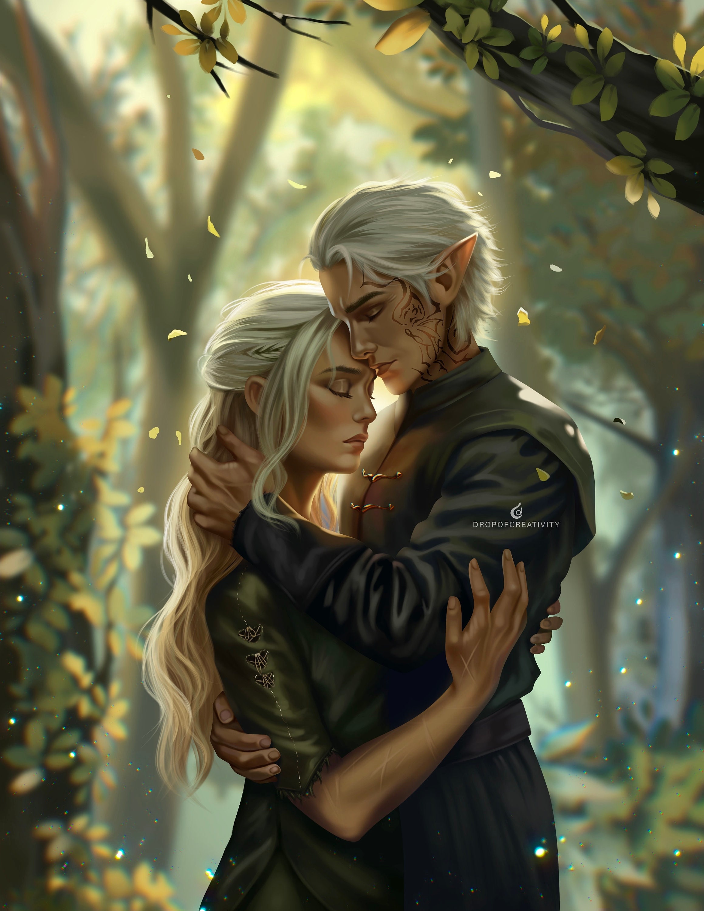 Aelin and Rowan Art Print Inspired by Throne of Glass Book Themed Art ...
