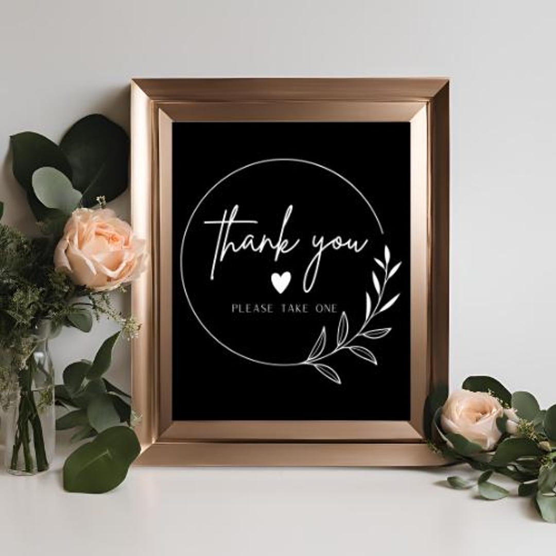 Round Thank You Sign Printable | Minimalist Wedding Sign | Bridal ...