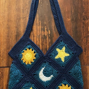 Sun Moon and Star Crochet Bag - Etsy