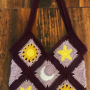 Sun Moon and Star Crochet Bag - Etsy