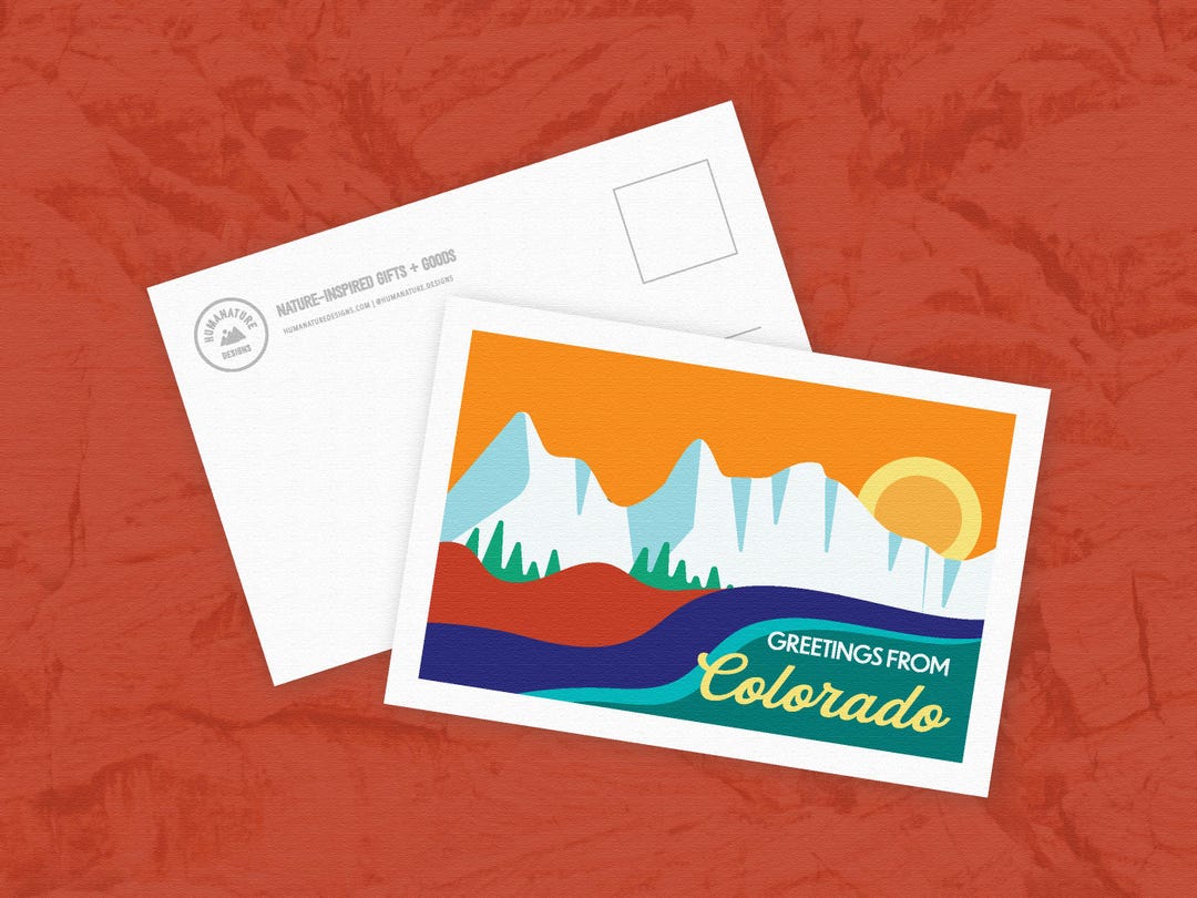 Retro Colorado Postcard: Greetings From Colorado Travel Art - Etsy