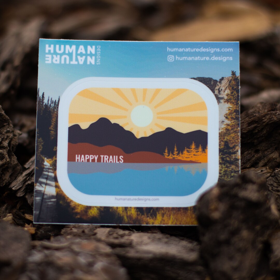 Happy Trails Sticker - Hiking Sticker, Vinyl Nature Sticker With Kiss ...