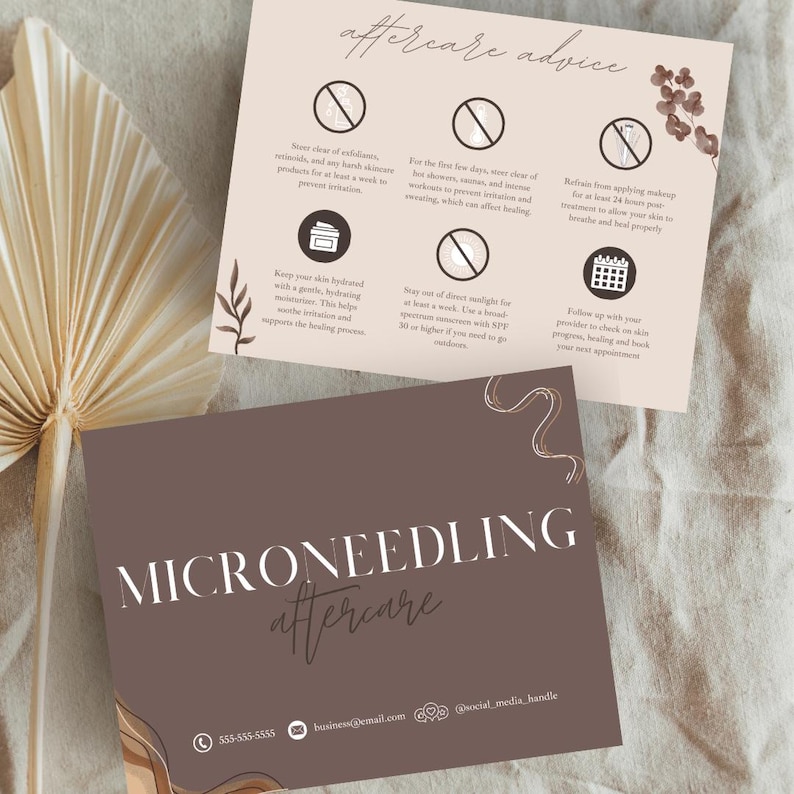 Microneedling Aftercare Cards | Esthetician Services | Thank You Cards ...