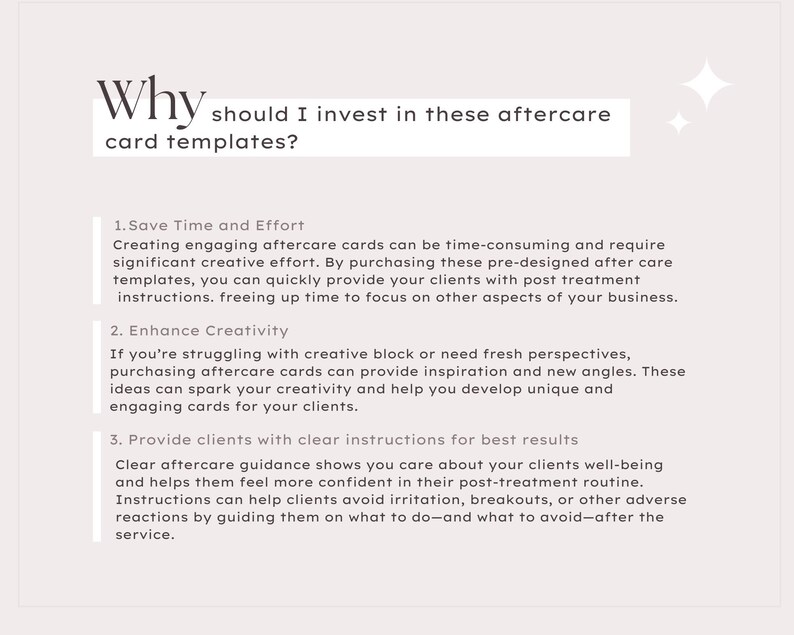 Chemical Peel Aftercare Cards | Esthetician Services | Thank You Cards ...