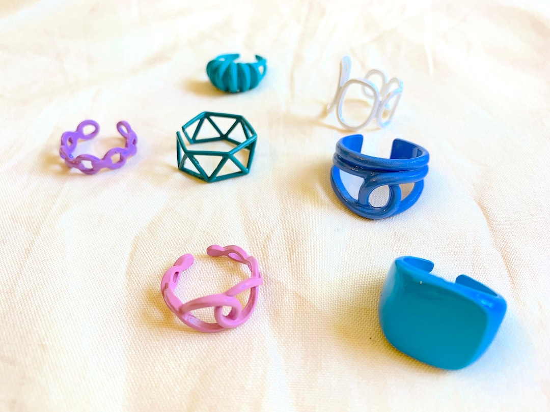 Chunky Rings | Funky | Adjustable Rings | Metal Open Rings | Colorful ...