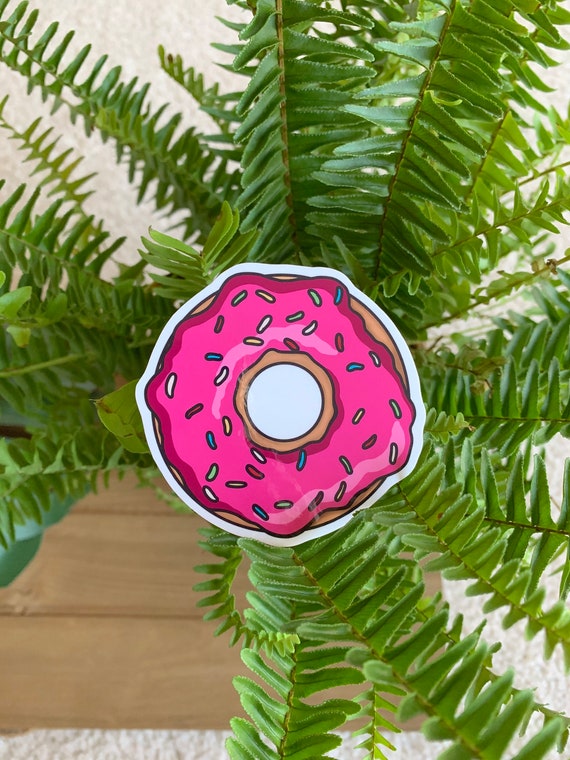 Homer's Donut Sticker Pink Donut The Simpsons | Etsy