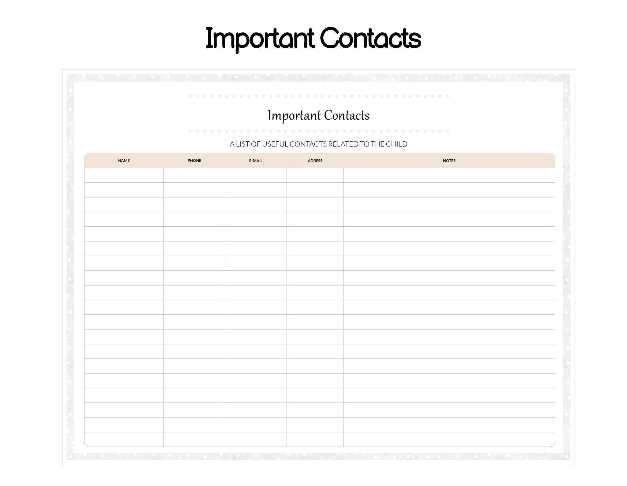 Printable Baby Trackers, Infant Daily Log, Baby Schedule, Teething ...