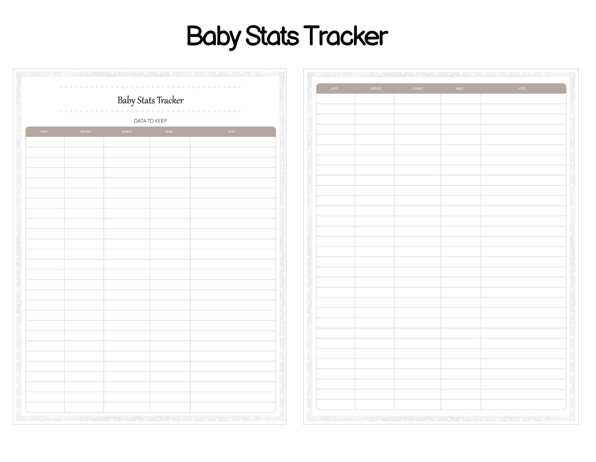 Printable Baby Trackers, Infant Daily Log, Baby Schedule, Teething ...