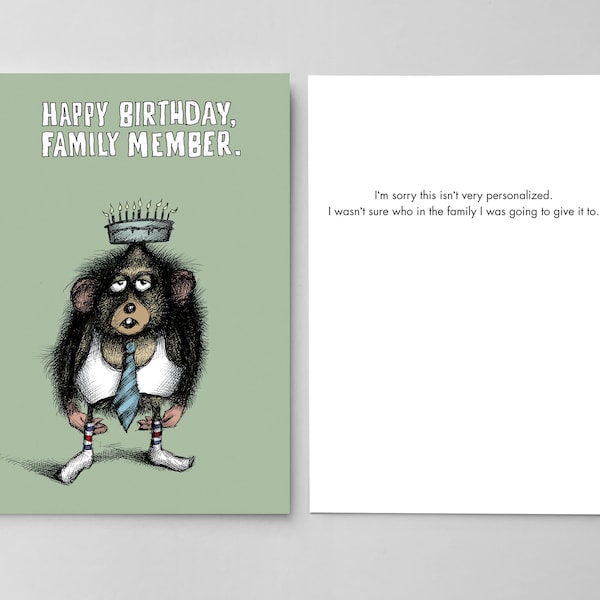 Sarcastic Family Birthday Card - Etsy