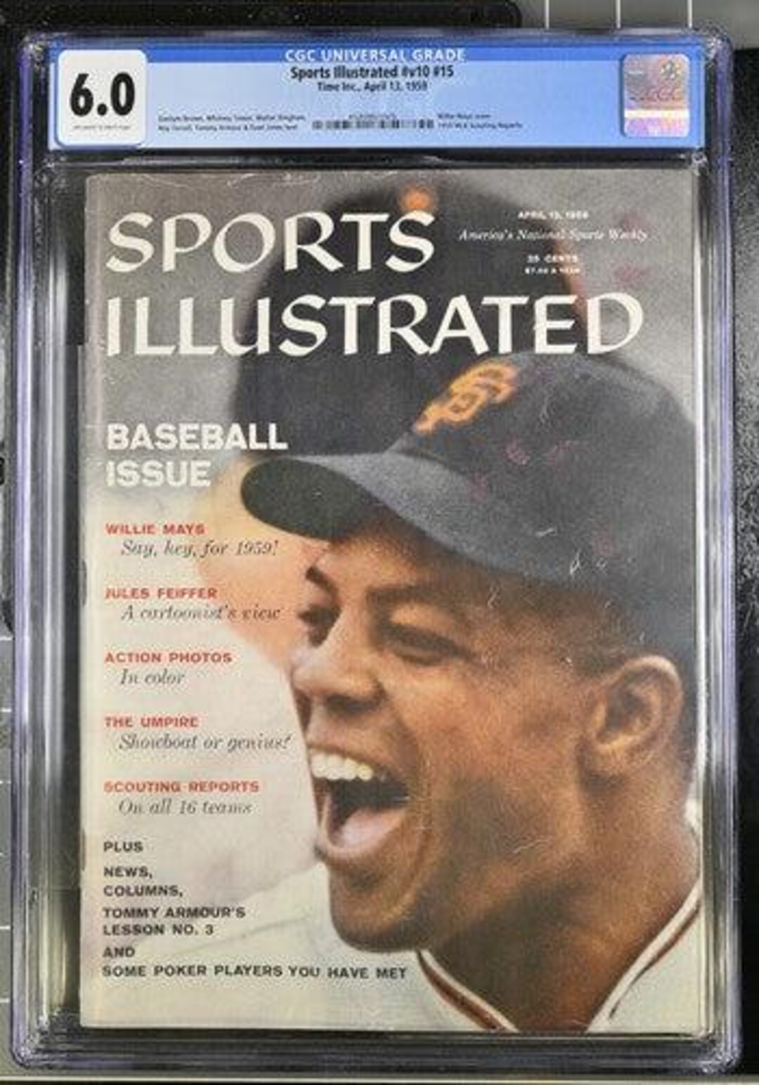 1959 Sports Illustrated Graded Magazine CGC 6.0 1st Willie Mays Solo ...