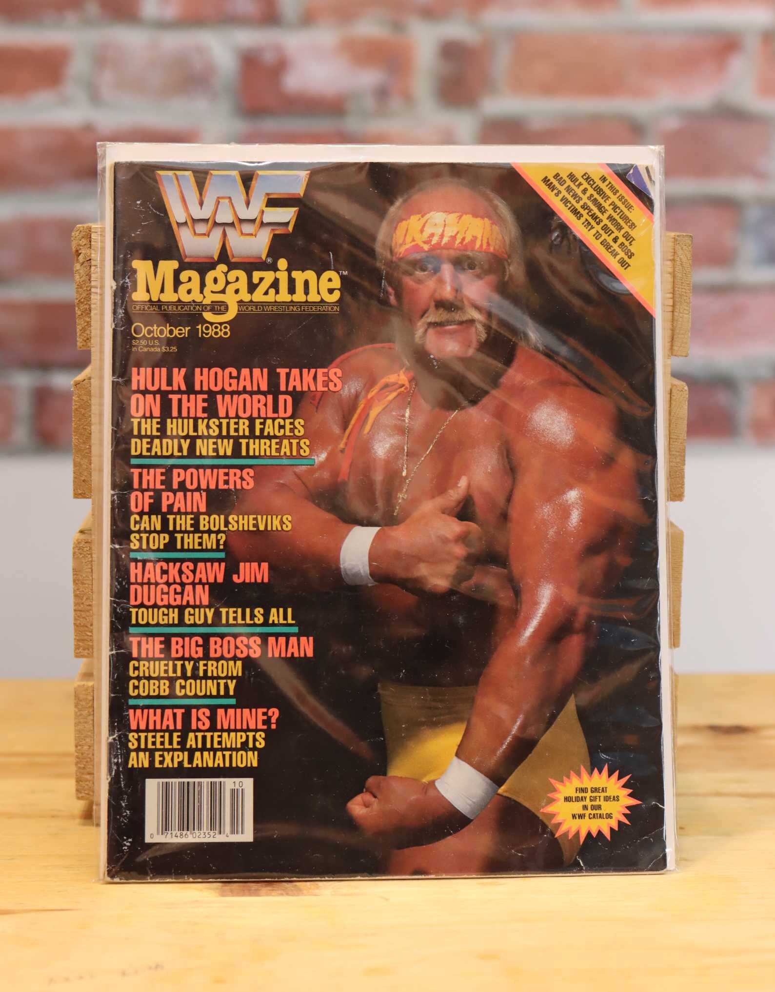 Original WWF WWE Vintage Wrestling Magazine Hulk Hogan october 1988 - Etsy
