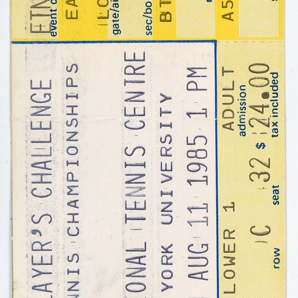 Tennis Ticket Stub - Etsy