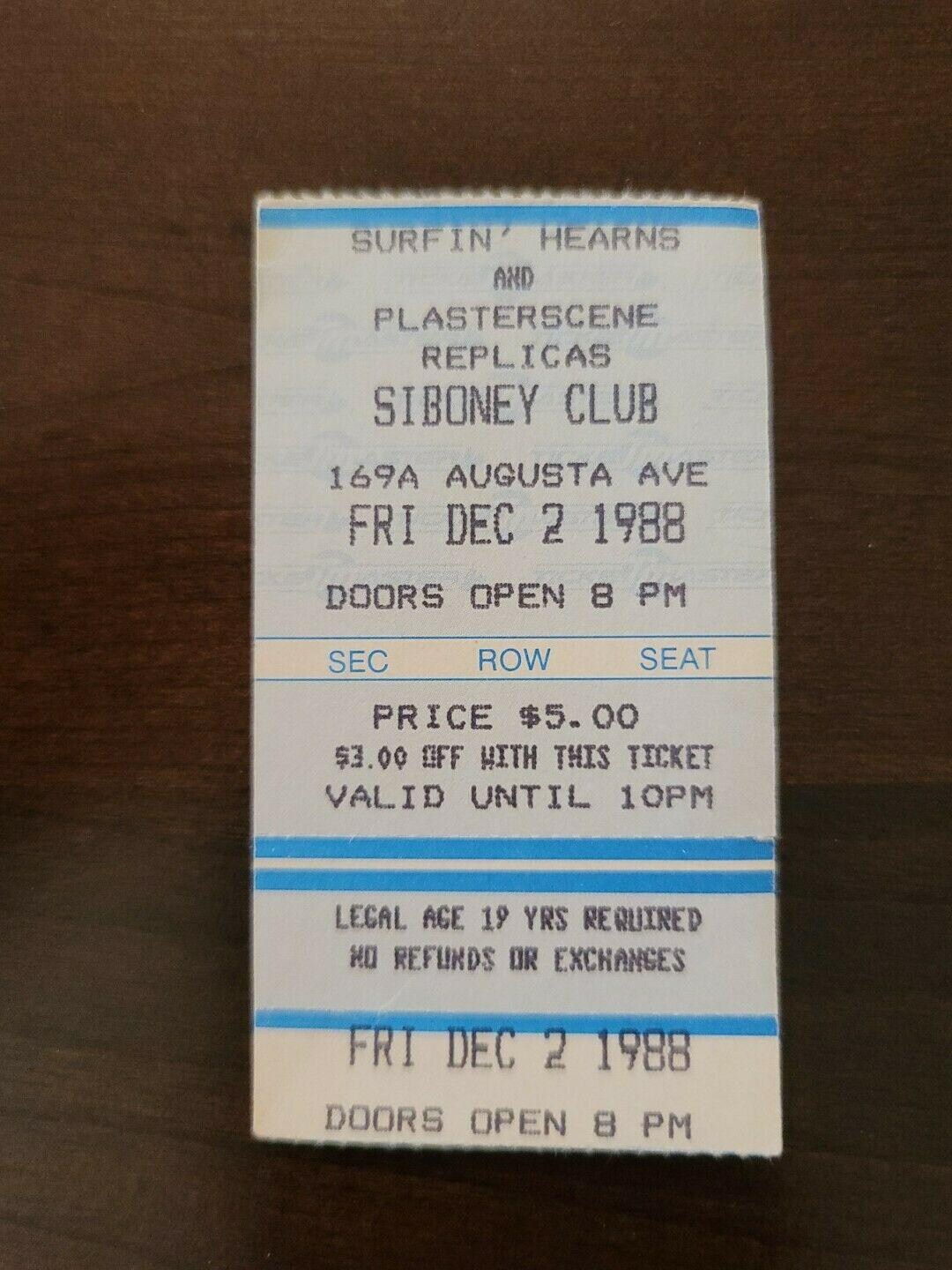 Surfin Hearns Plasterscene Replicas 1988, Toronto Original Concert ...
