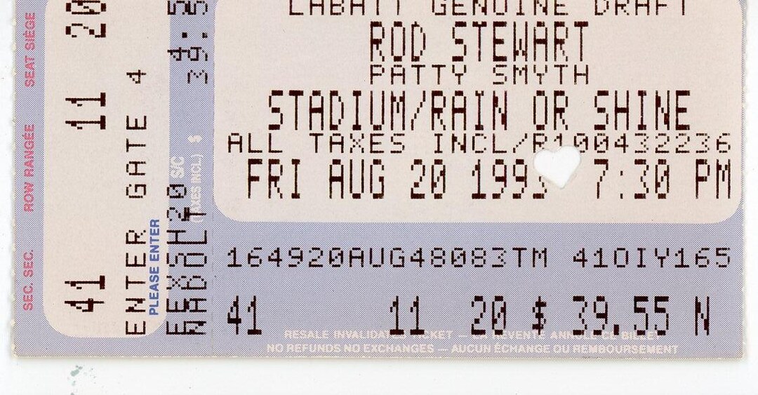 Rod Stewart/patty Smyth Concert Ticket Stub 1993 - Etsy