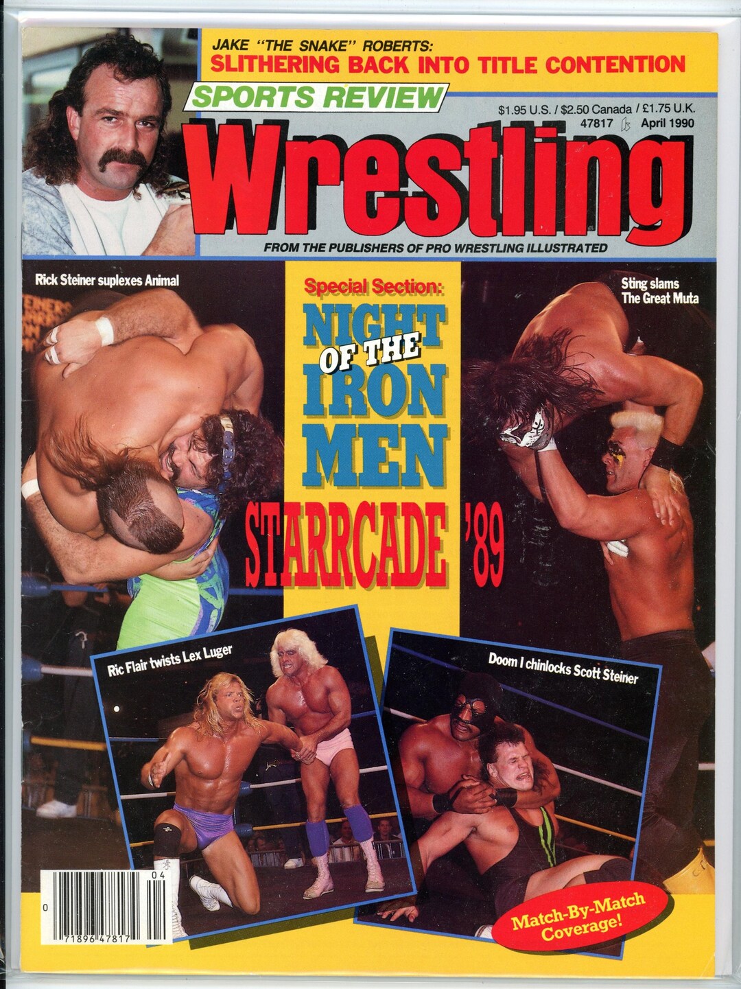 PWI Sports Review Wrestling Vintage Magazine (april, 1990) Rick Steiner ...