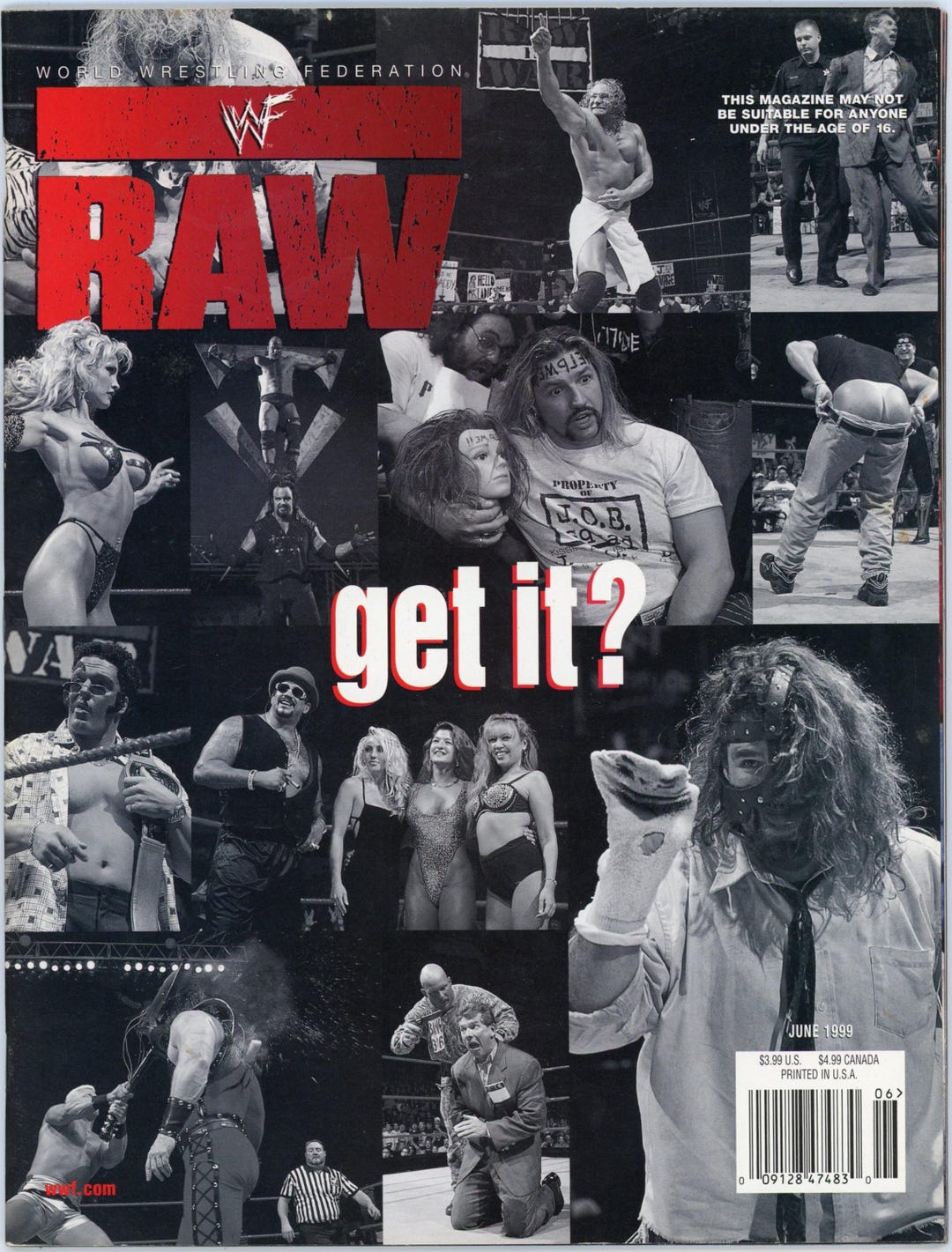 WWF WWE Raw Vintage Wrestling Magazine (june 1999) Mick Foley / Triple ...