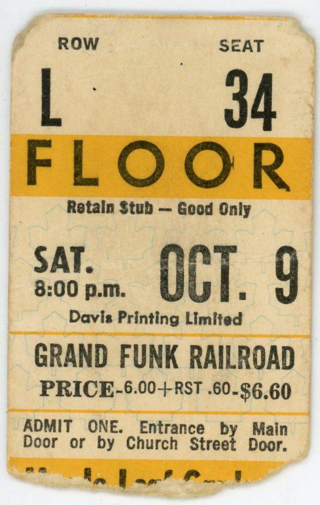 Grand Funk Railroad Vintage Concert Ticket Maple Leaf Gardens (toronto ...