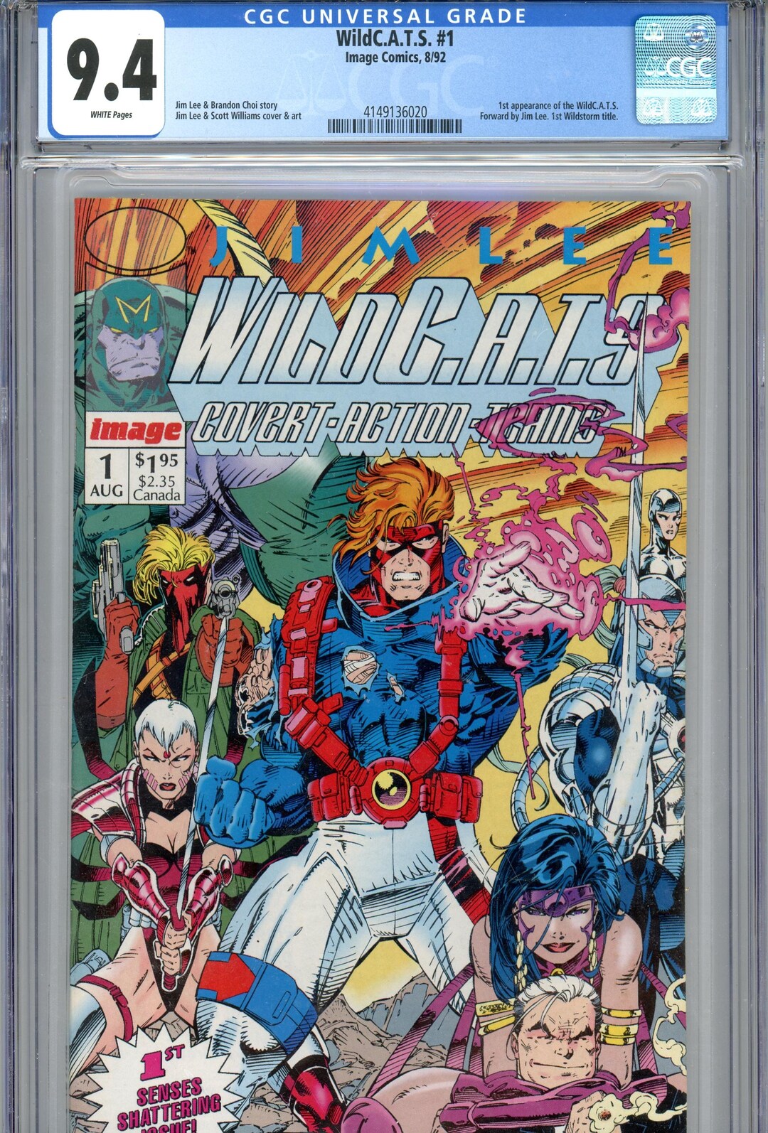 1992 Wildc.a.t.s. #1 Graded Comic Book Wildcats 1st Appearance CGC 9.4 ...