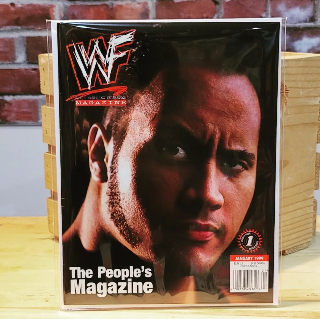 Original WWF WWE Vintage Wrestling Magazine the Rock january 1999 - Etsy