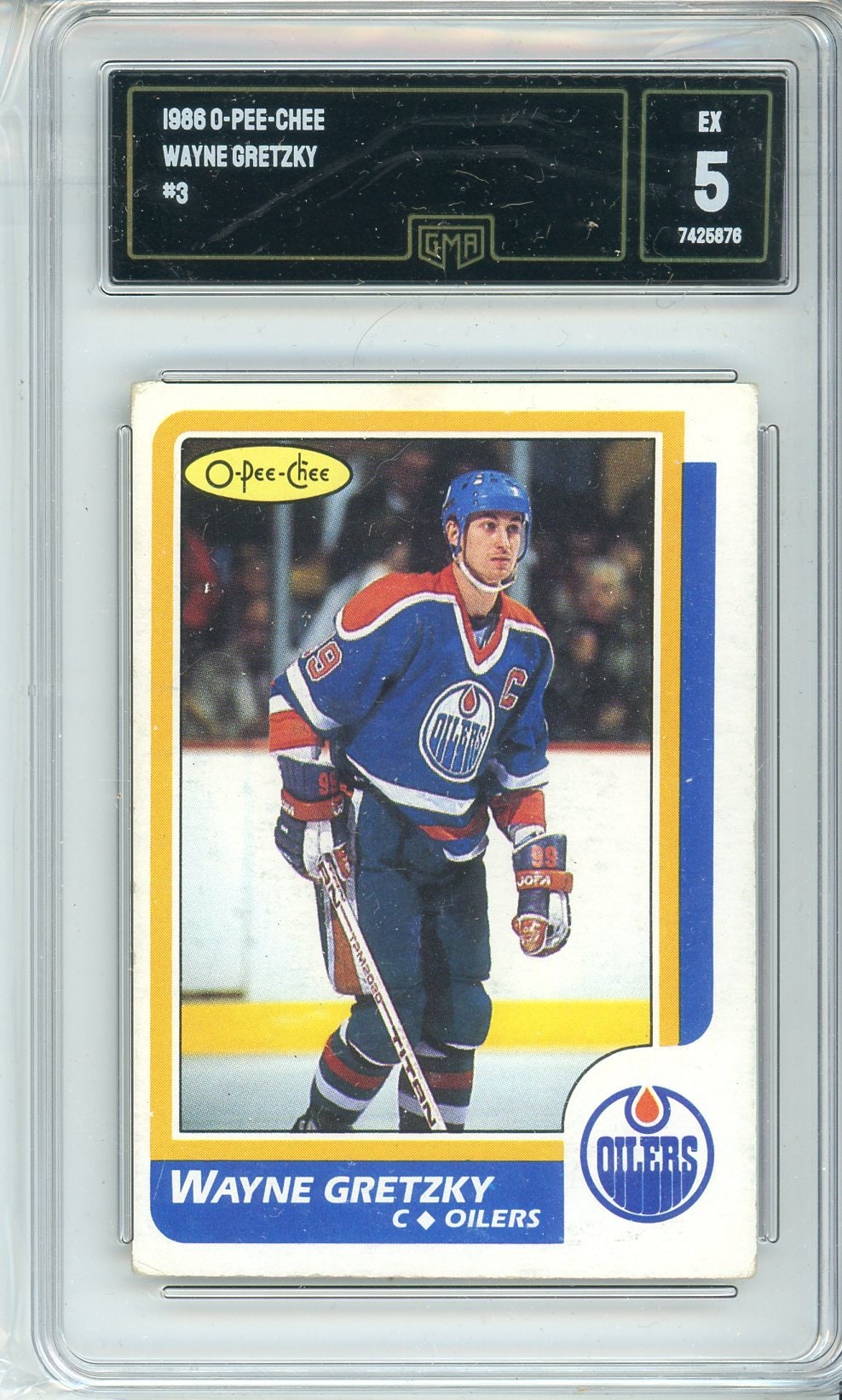 1986 OPC Wayne Gretzky 3 Graded Hockey Card GMA 5 - Etsy