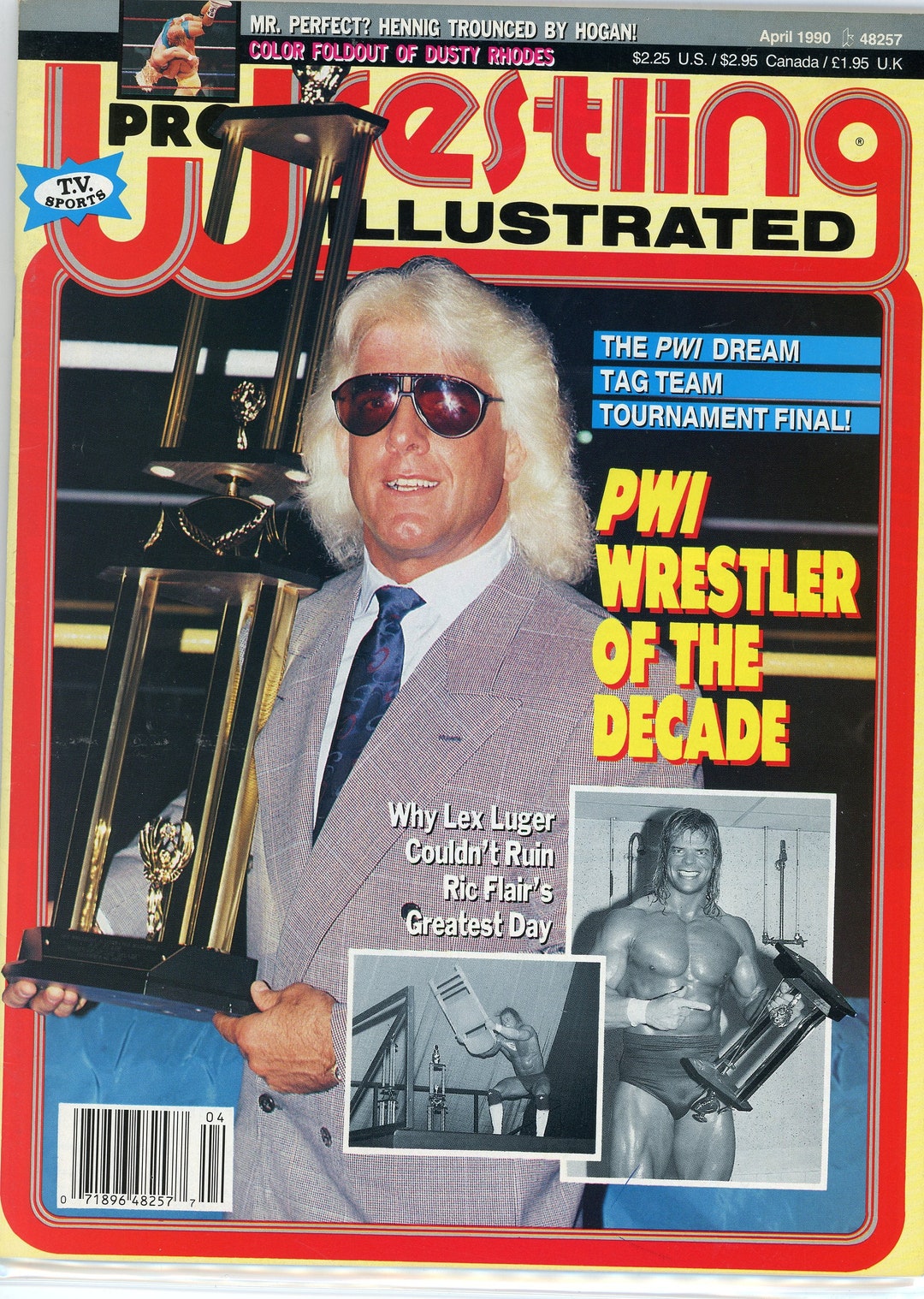 PWI Pro Wrestling Illustrated Magazine april, 1990 Ric Flair Wrestler ...