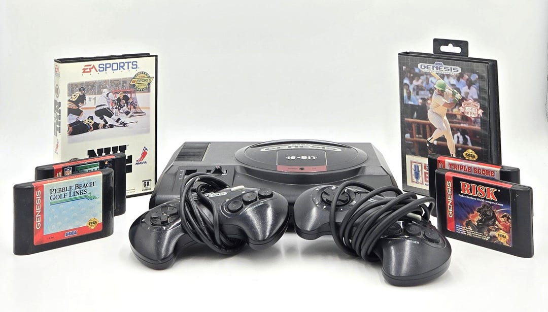Sega Genesis Vintage Video Game Console Bundle + 6 Games - Etsy