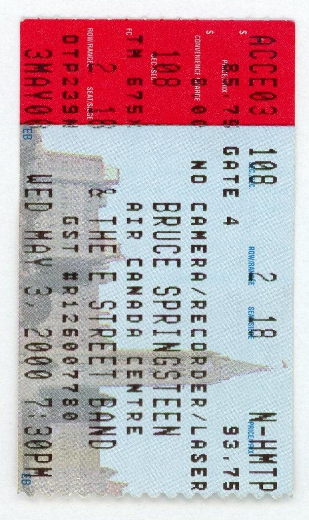 Bruce Springsteen & the E Street Band Vintage Concert Ticket Stub Air ...