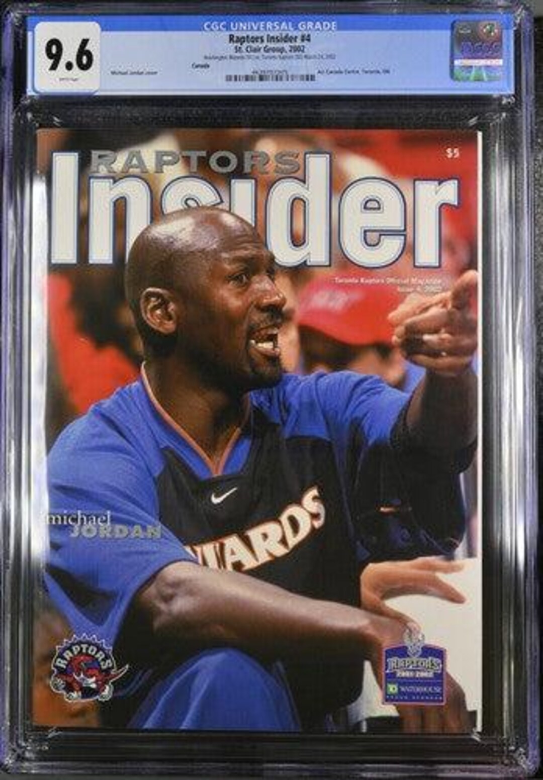 2002 Raptors Insider #4 Graded Magazine CGC 9.6 Michael Jordan Cover ...
