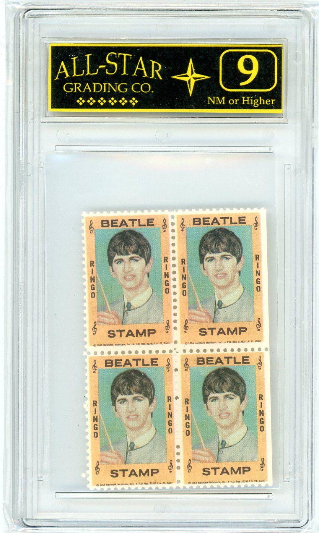 1964 the Beatles Ringo Starr Stamp Block Graded ASG 9 - Etsy