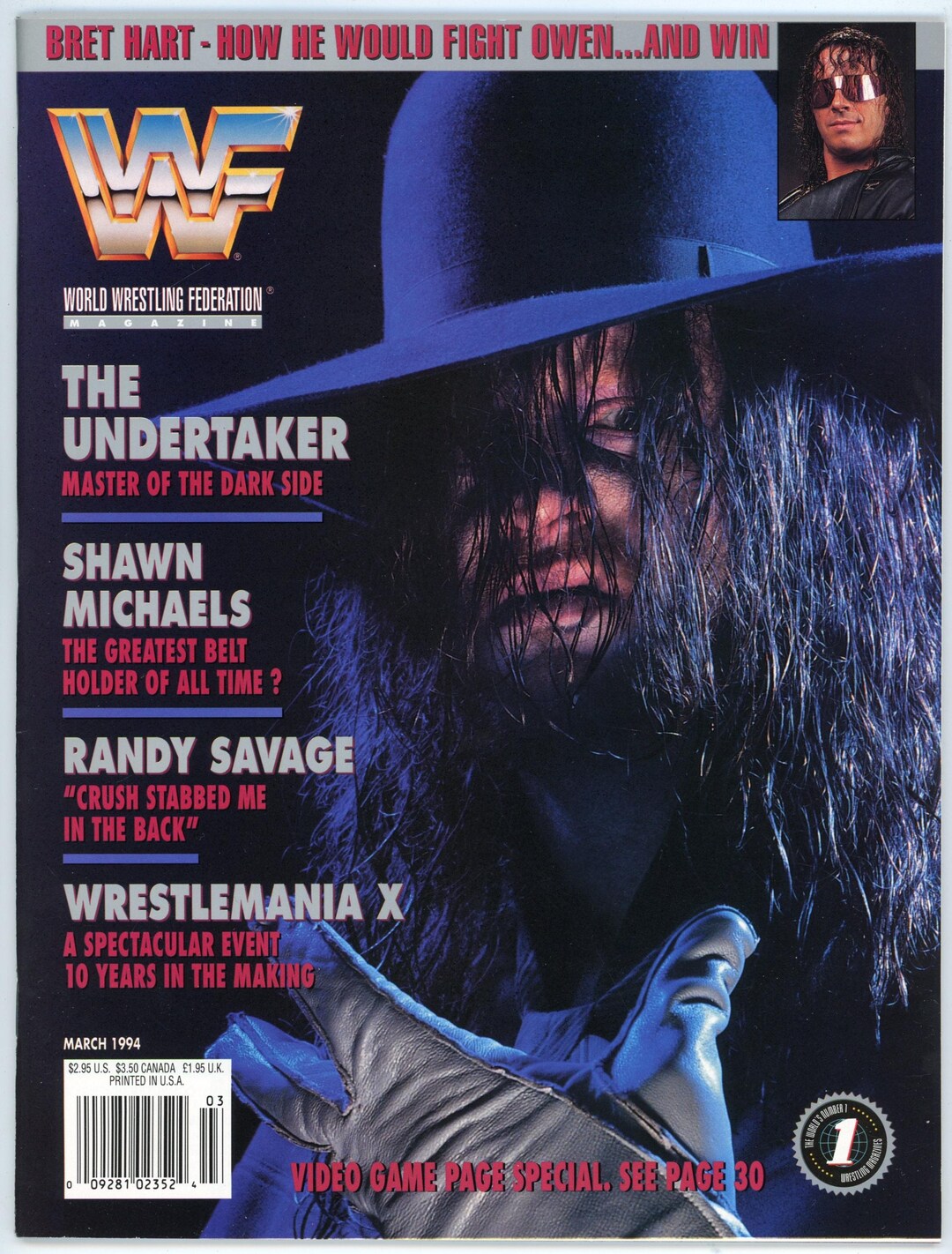 WWF WWE Vintage Wrestling Magazine (march 1994) the Undertaker Cover - Etsy
