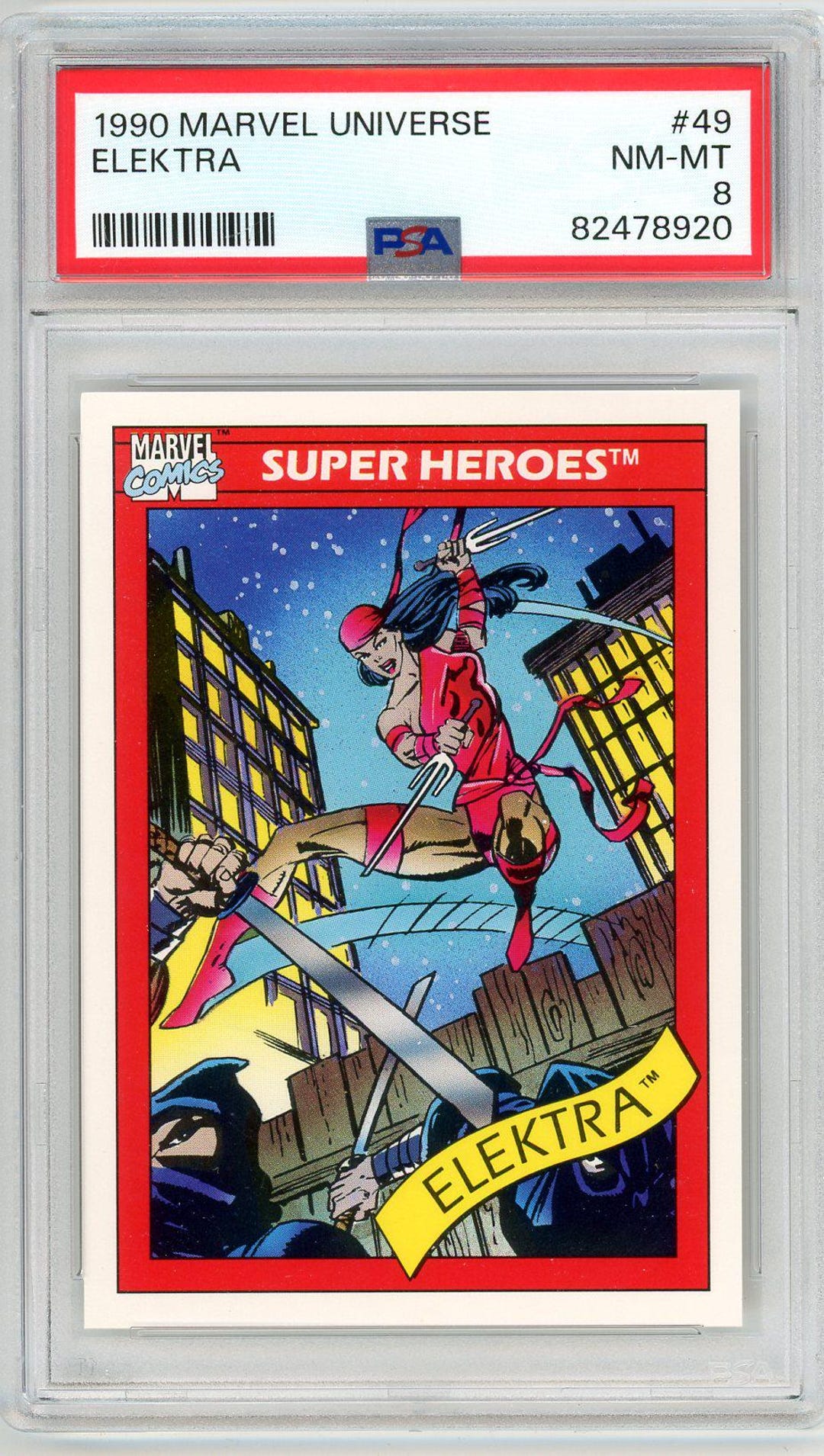1990 Marvel Universe Elektra Graded Card 49 PSA 8 - Etsy