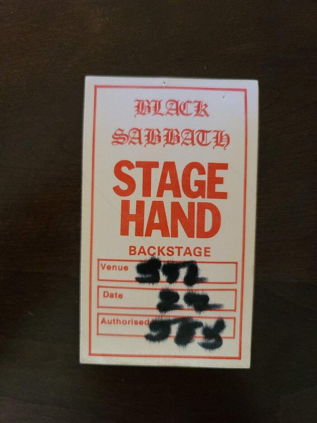 Black Sabbath 1986, Rare Vintage Original Backstage Hand Crew Pass - Etsy