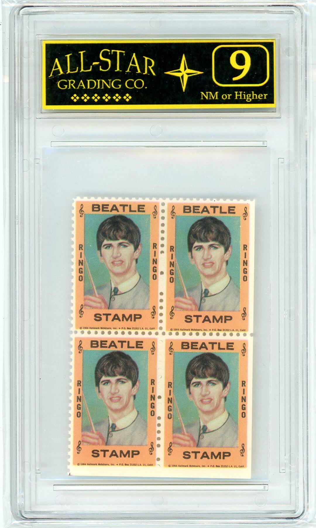1964 the Beatles Ringo Starr Graded Stamp Block ASG 9 - Etsy