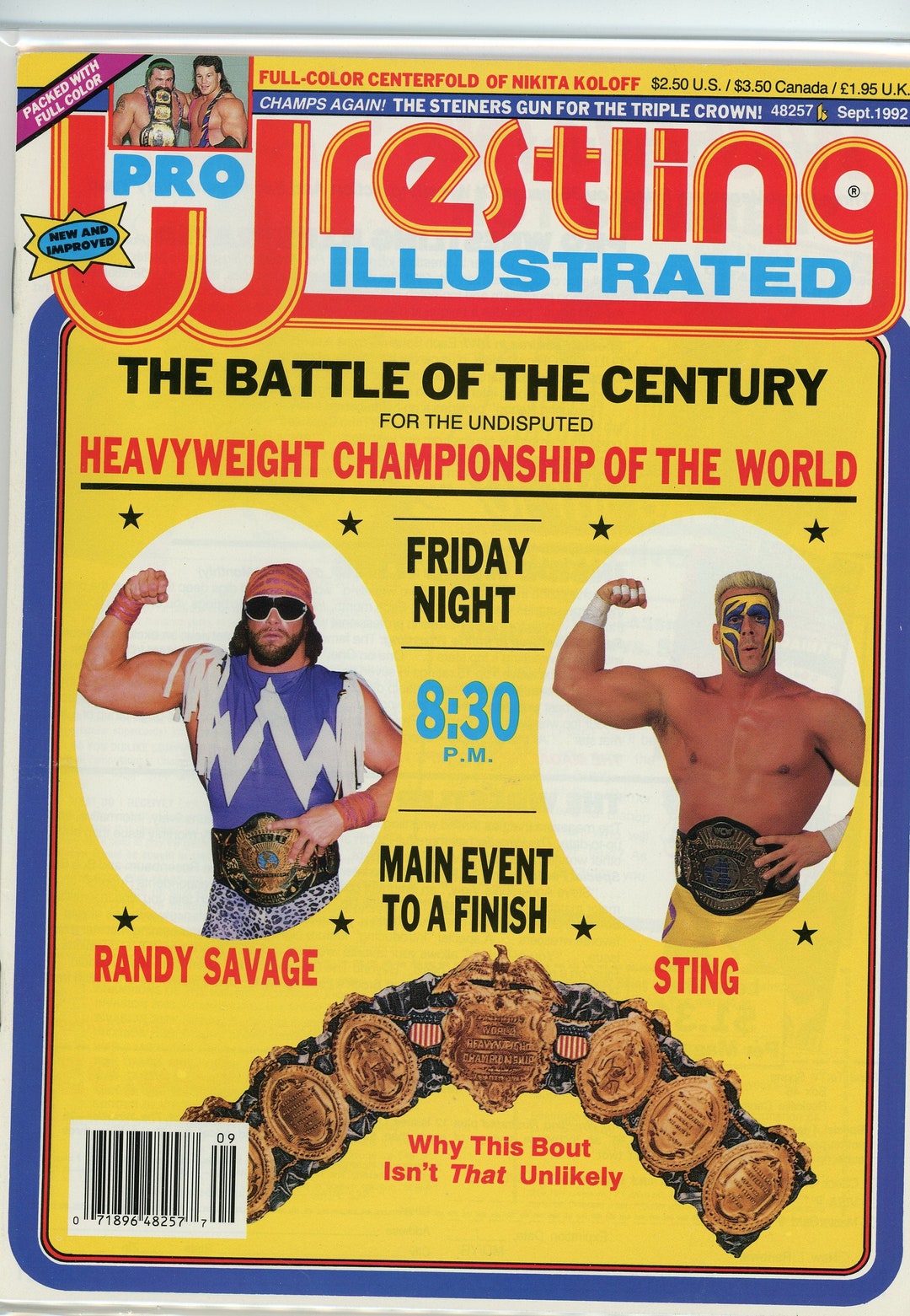 PWI Pro Wrestling Illustrated Magazine september, 1992 Sting, Randy ...