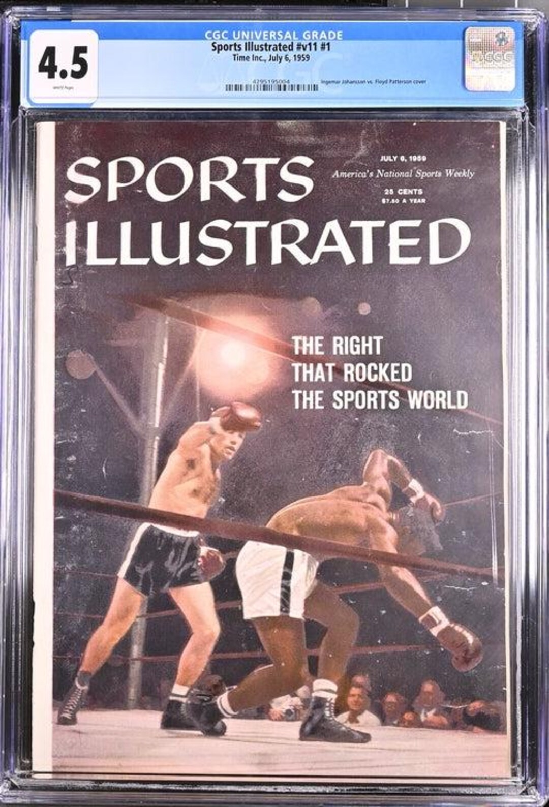 1959 Sports Illustrated Magazine Graded CGC 4.5 Ingemar Johansson Vs ...