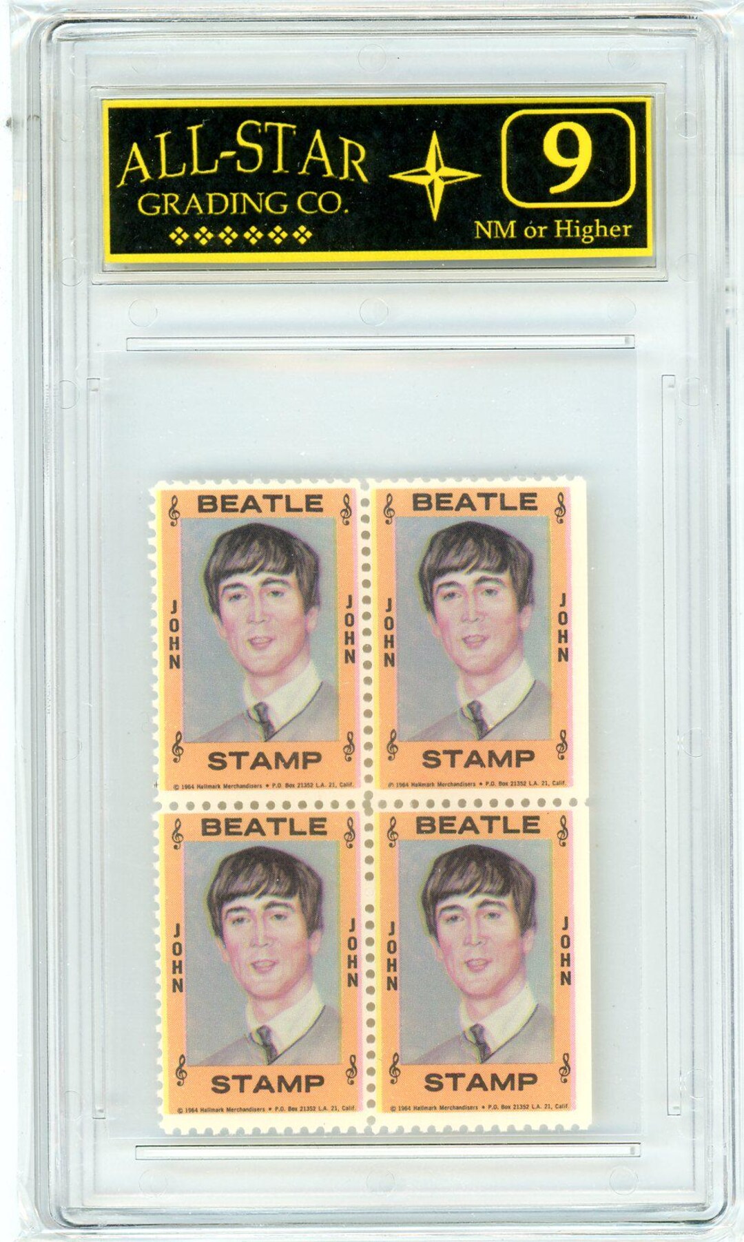 1964 the Beatles John Lennon Graded Stamp Block ASG 9 - Etsy