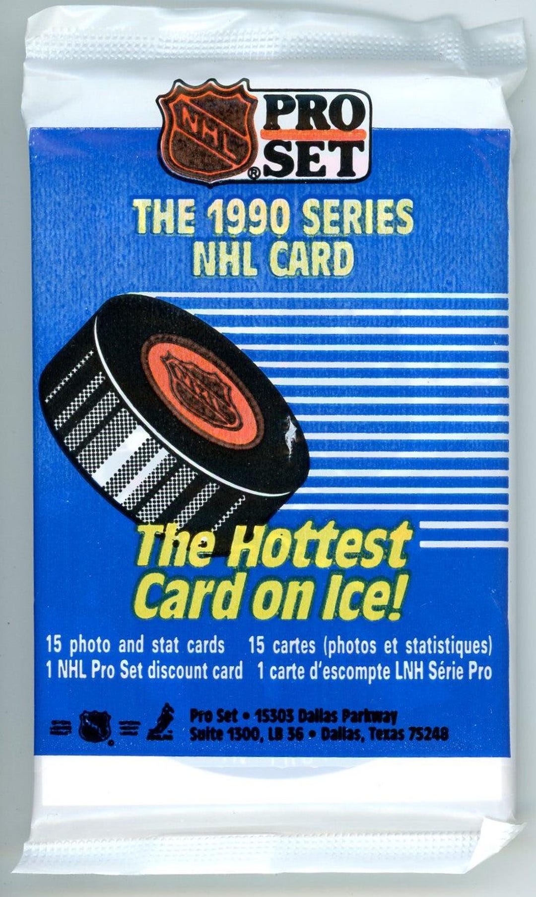 1990 Pro Set NHL Series 1 Hockey Card Wax Pack (15 Cards) Unopened - Etsy