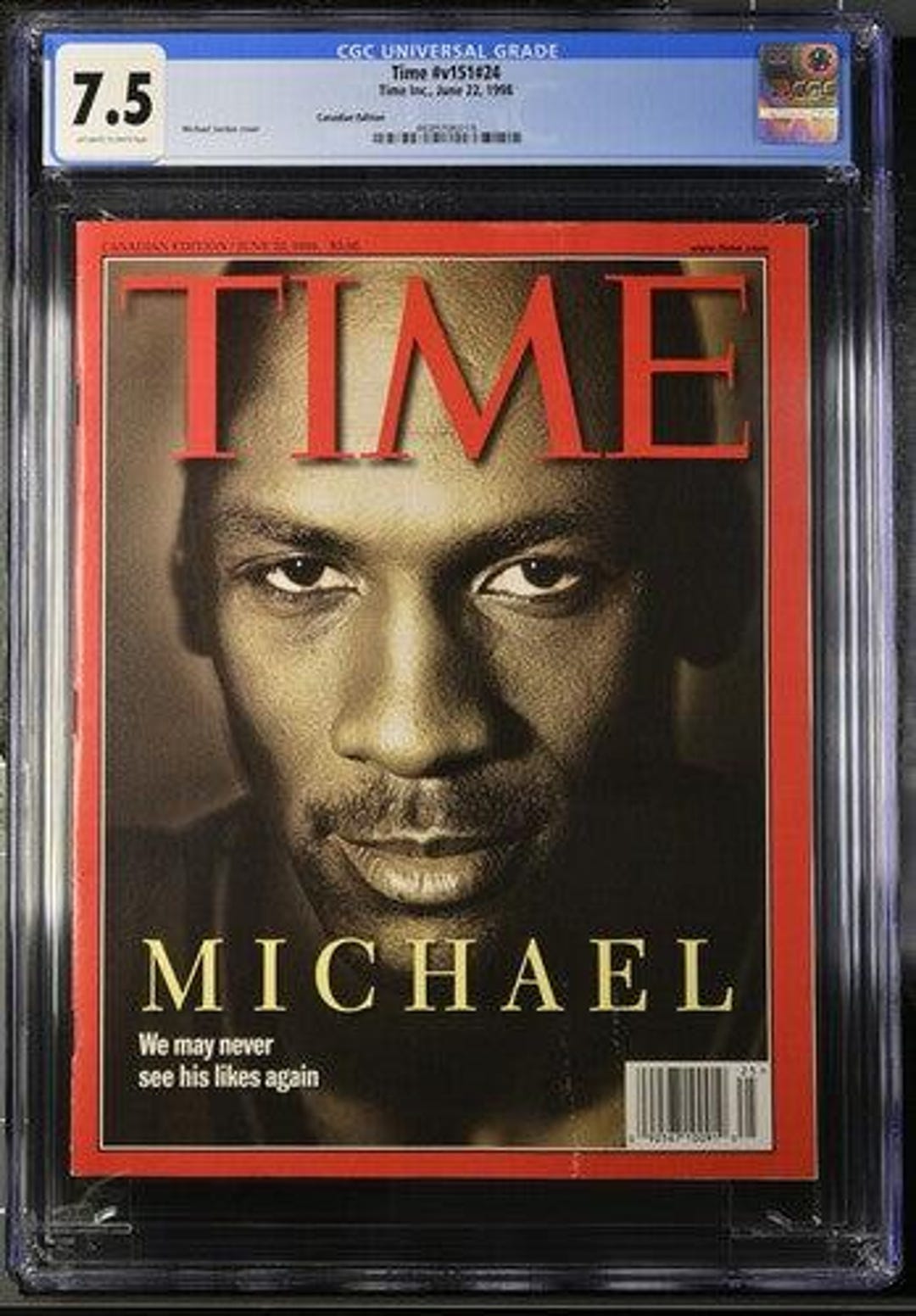 1998 Time Canada #v151 #24 Graded Magazine CGC 7.5 Michael Jordan Cover ...